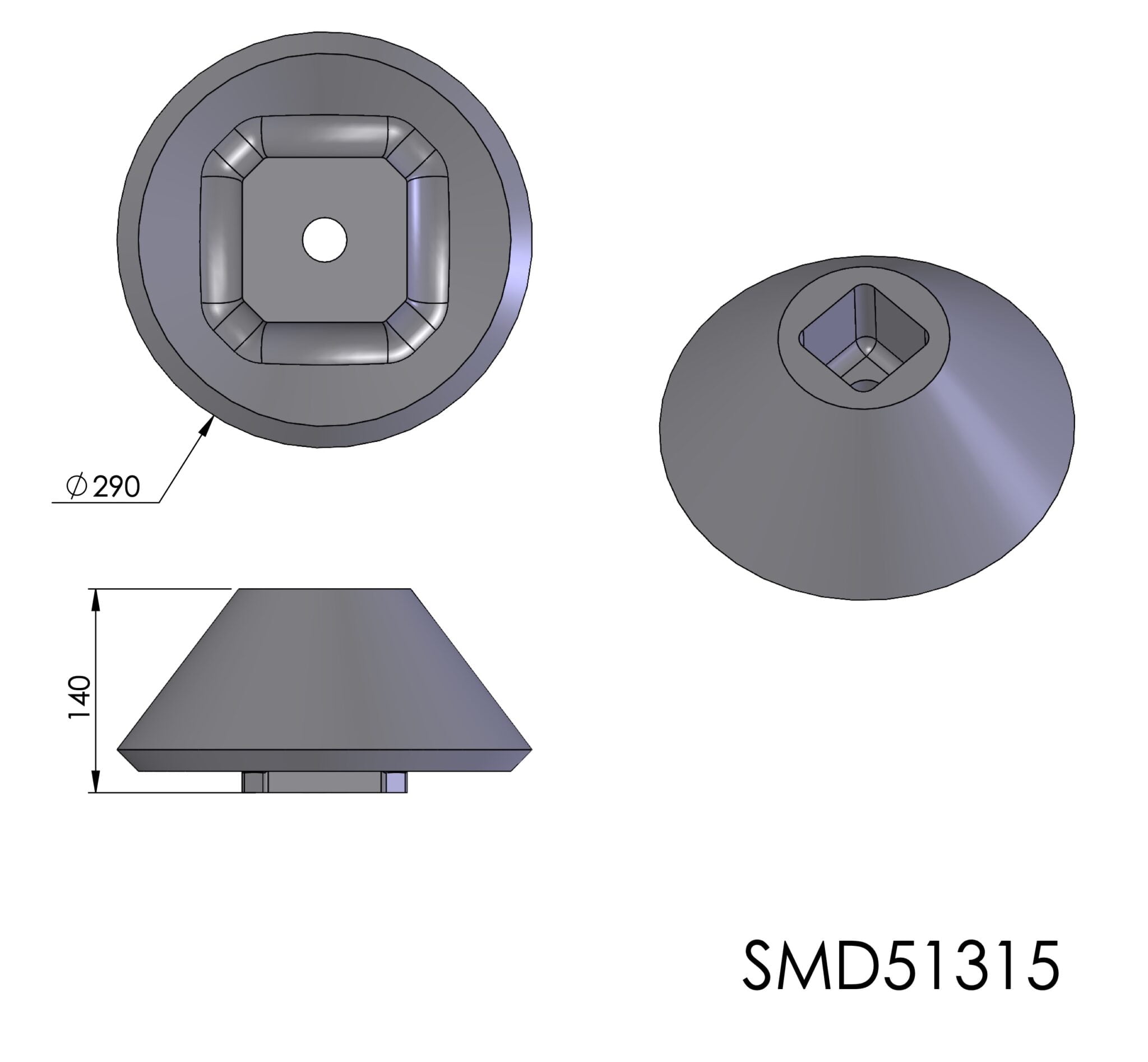 SMD51315 - Feed cone - Société Métallurgique Doréenne SMD